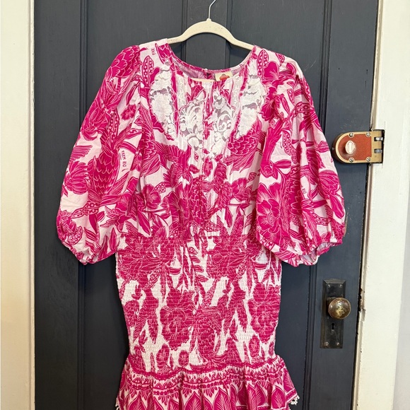 FARM Rio | Dresses | Farm Rio Pink And White Tropical Floral Mini Dress ...